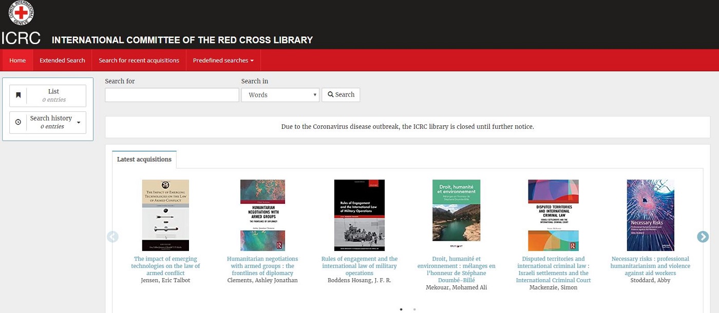 Library screen - Cross-Files | ICRC Archives, audiovisual and library ...